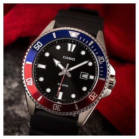 ΡΟΛΟΪ CASIO COLLECTION MDV-107-1A3VEF ΑΠΟ ΑΝΟΞΕΙΔΩΤΟ ΑΤΣΑΛΙ ΜΕ ΜΑΥΡΟ ...